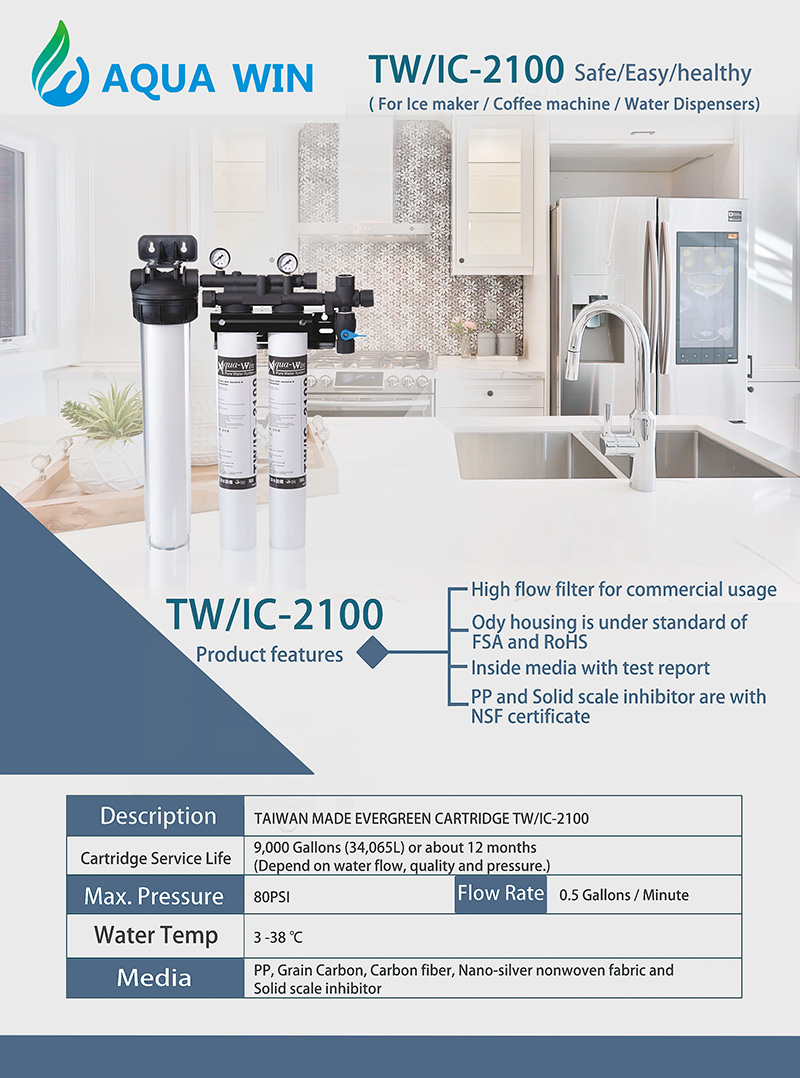 TAIWAN MADE EVERGREEN CARTRIDGE TW/IC-2100【AQUA-WIN】